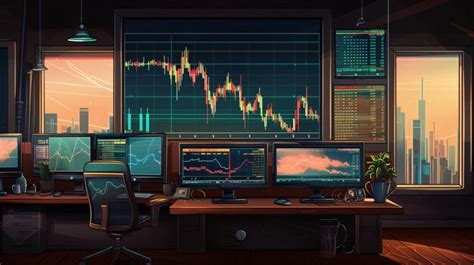 Premium Photo Computer Monitors With Stock Market Charts And Graphs