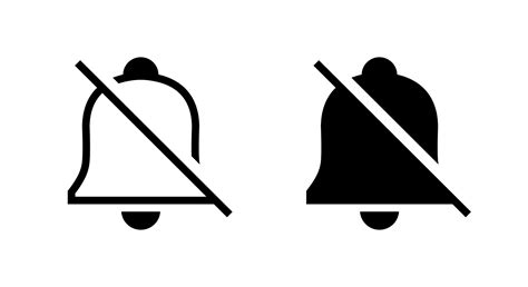 Silent Notification Icon Vector Crossed Out Bell Sign Symbol No