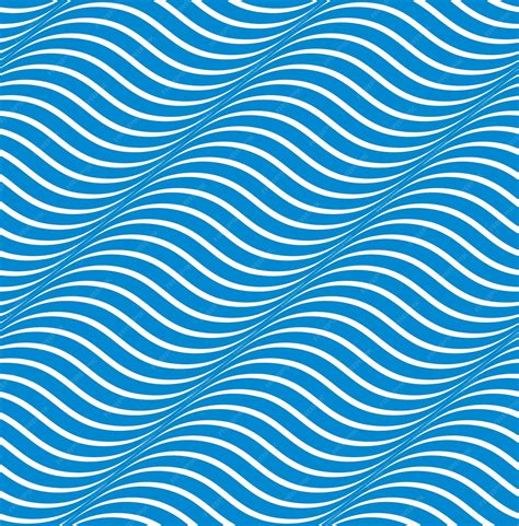 Premium Vector Waves Seamless Pattern Vector Water Runny Curve Lines Abstract Repeat Endless