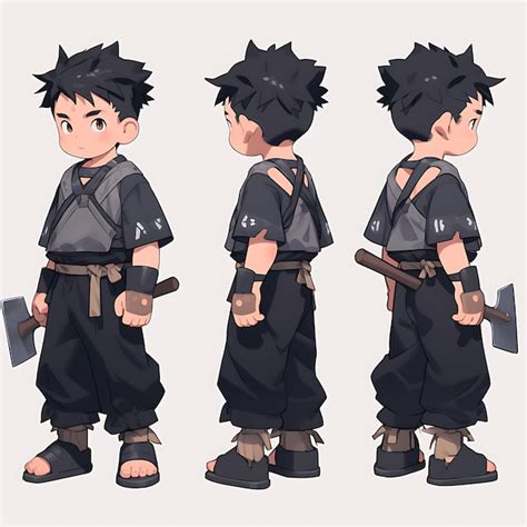 Premium Photo Character Anime Of Male Chibi Kawaii Blacksmith Fashion