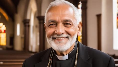 Premium Photo Portrait Of A Smiling Priest Inside A Church