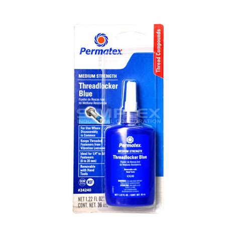 Permatex Medium Strength Threadlocker Blue Ml Adhesive And Sealant Simplex