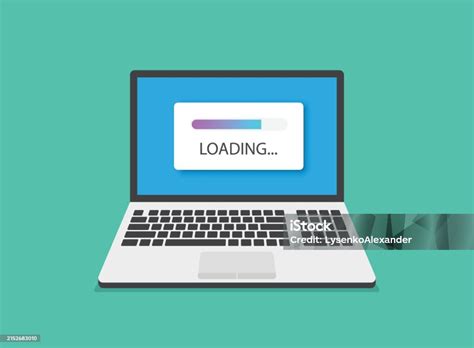 Laptop Loading Process Icon In Flat Style Software Update Vector Illustration On Isolated