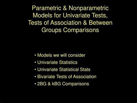 Ppt Models We Will Consider Univariate Statistics Univariate