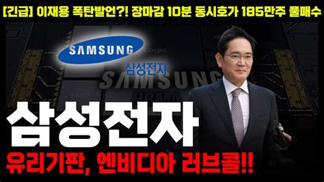 삼성전자 주가전망 긴급소식 이재용 회장폭탄 발언 장마감 10분 동시호가 185만주 풀매수 엔비디아 유리기판 제작으로 삼성에게 러브콜 삼성전자주가전망