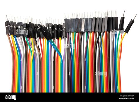 Multicolored Electrical Wires Closeup On A White Background Stock Photo Alamy