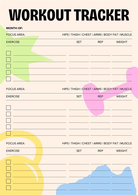 Exercise Planner Printable Free Custom Printable Workout Planner