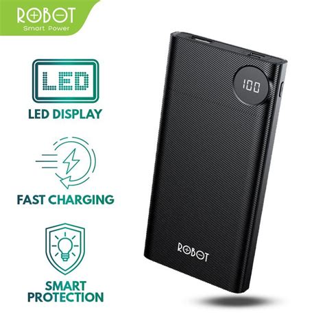 Jual ROBOT Power Bank RT Powerbank MAh Dual Input Type C Micro LED Display Garansi