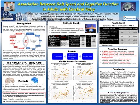 Pdf Association Between Gait Speed And Cognitive Function In Adults With Cerebral Palsy