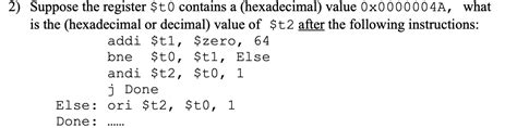 Solved 3 10 Logical And Branch Instructions 1 Suppose