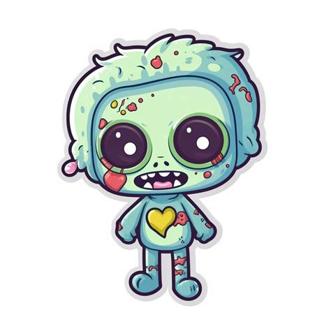 Premium Ai Image Cute Zombie Sticker