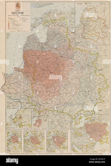 A Map Of Lithuania From The 1920s Edited By The Bureau Of Lithuanian