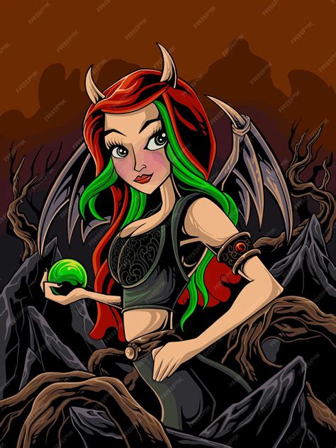 Premium Vector Winged Beautiful Devil Vector Design