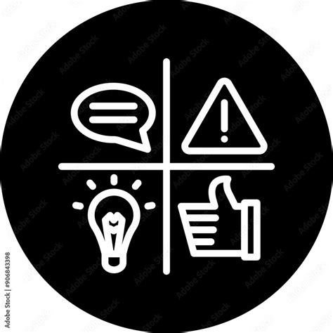 Swot Analysis Vector Line White Circle Black Stock Vector Adobe Stock