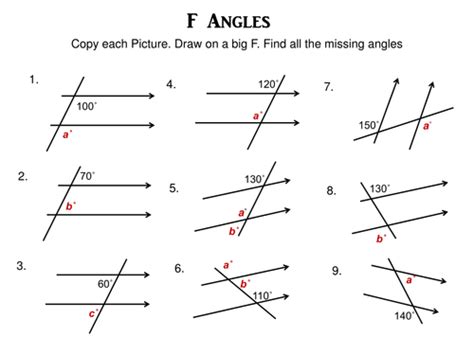 F And Z Angles Teaching Resources