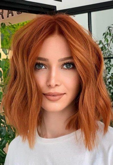 35 Copper Hair Colour Ideas Hairstyles Textured Copper Lob