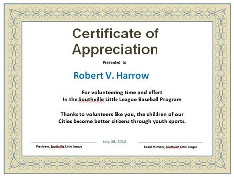 Certificate Appreciation Certificates Templates Free