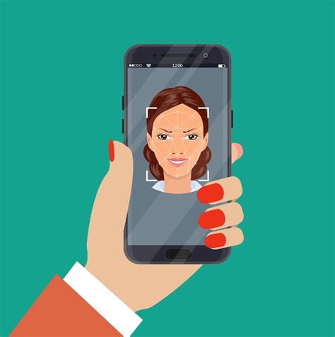 Premium Vector Face Recognition System Concept