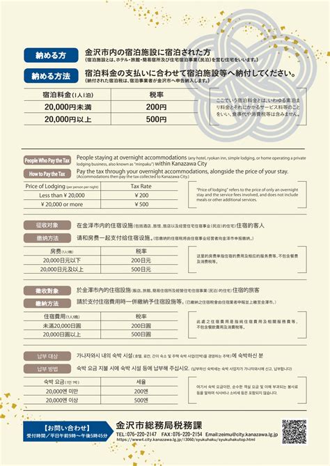 金沢市宿泊税について 金沢おもてなしの宿