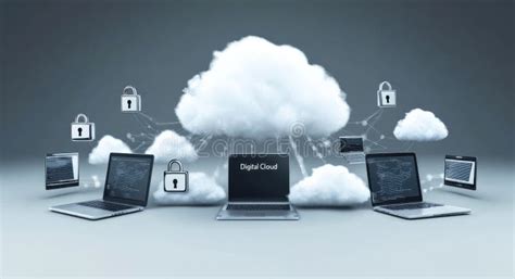 Digital Cloud Computing Network With Multiple Laptops Connected