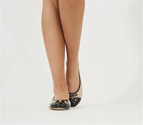 Office Florence Quilted Ballerina Flats Nude Black Flat Shoes For Women