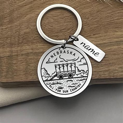 Custom Nebraska State Keychain Personalized Stainless Steel T Etsy