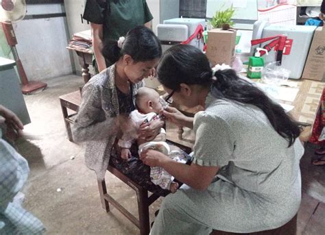 ရွှေတောင် မြို့၌ မွေးစမှ ၂ နှစ်အောက်ကလေးငယ်များအား လစဉ်ပုံမှန်ကာကွယ