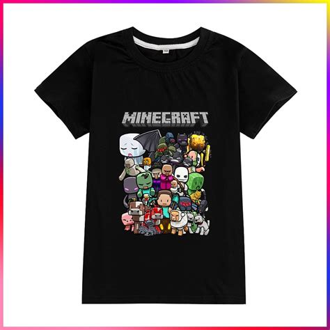 新款 Minecraft 遊戲卡通男孩女孩 T 卹夏季休閒潮流運動短袖兒童時尚 T 恤上衣 3 15y 蝦皮購物