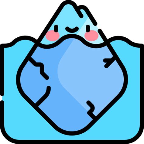 Glacier Kawaii Lineal Color Icon