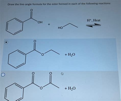 Solved Draw The Line Angle Formula For The Ester Formed In Chegg Com