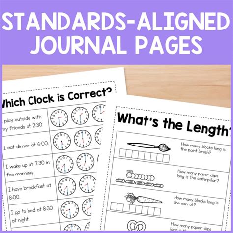 First Grade Math Journal Bundle Year Long Centers And Standards Aligned Practice