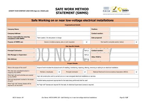 Electrical Installation Testing Record Sheet Neca Safety Specialists