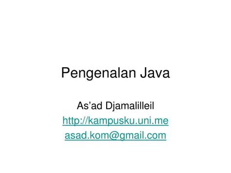 Ppt Pengenalan Java Powerpoint Presentation Free Download Id6972370
