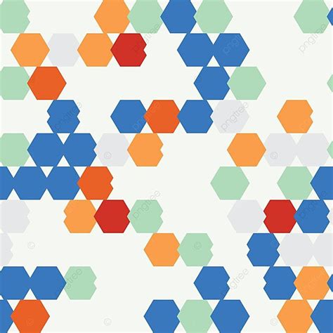 Seamless Texture Of Colored Hexagon Style Retro Grid Vector Style
