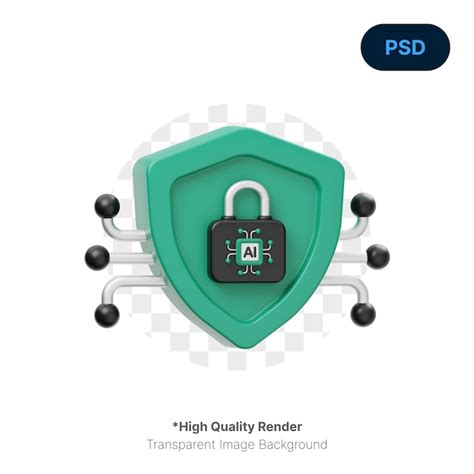 Premium Psd Ai Security 3d Icon Premium Psd