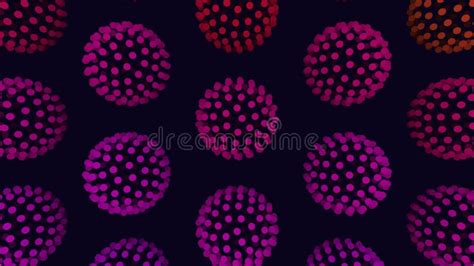 Digital Neon Sphere Pattern With Rainbow Color On Dark Space Stock