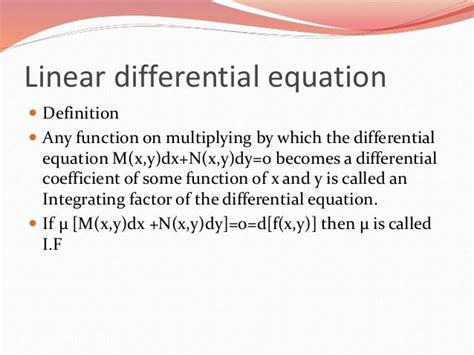 Linear Differential Equation