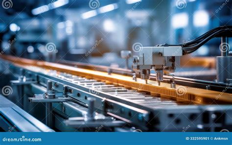 Manufacturing Assembly Line In Operation Representing Industrial