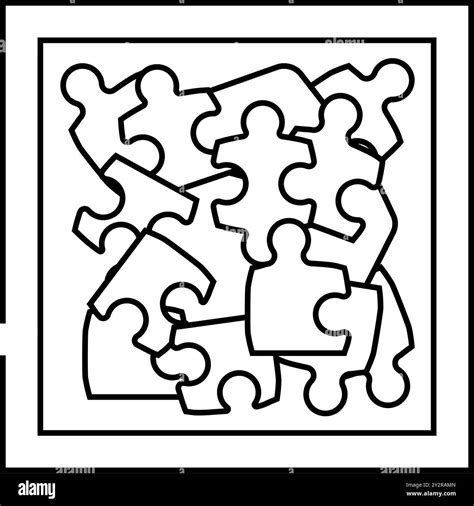 Puzzle Game Board Table Line Icon Vector Illustration Stock Vector Image And Art Alamy