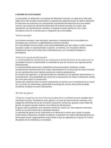 4 Holones De La Sexualidad Pdf La Sexualidad Humana Erotismo