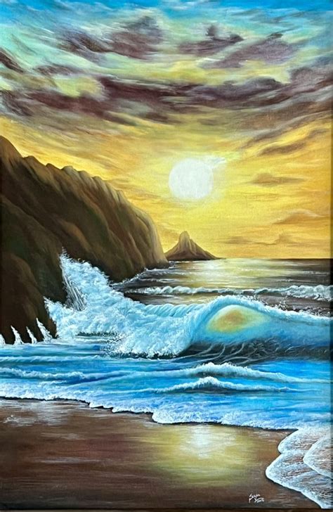 Rhythm Of The Setting Sun Acrylic On Canvas Skac