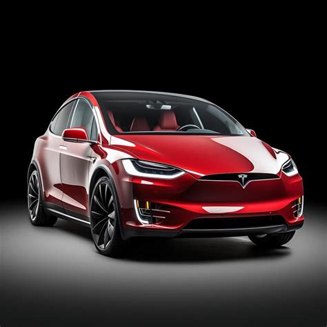Coche Aislado Sobre Fondo Blanco Tesla Modelo X Coche Blanco Limpio En
