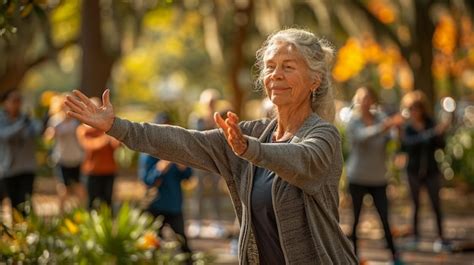 Premium Photo Community Exercise Class Lead Group Wallpaper