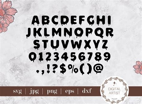 Dripping Font Svg Dripping Alphabet Dripping Cut Files Svg Files For