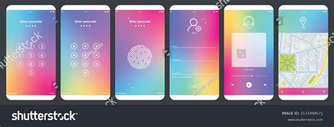 Ui Design Interface Screen Lock Unlock เวกเตอร์สต็อก ปลอดค่าลิขสิทธิ์