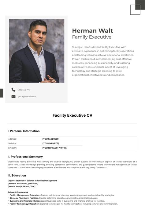 Free Executive Cv Templates To Edit Online And Download