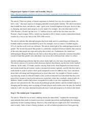 Anthrop 1AA3 Assignment 1 Pdf Original Post Option 1 Gender And