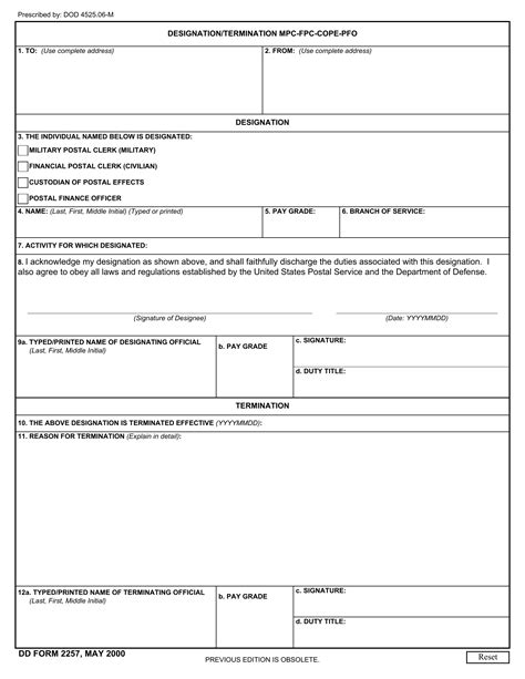 Dd Form 2257 Designationtermination Mpc Fpc Cope Pfo Forms Docs