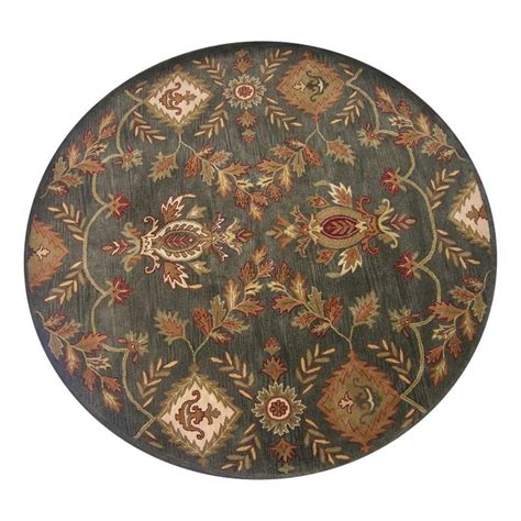 Impressa 01 8x8 Round Charcoal Handtufted Wool Area Rug
