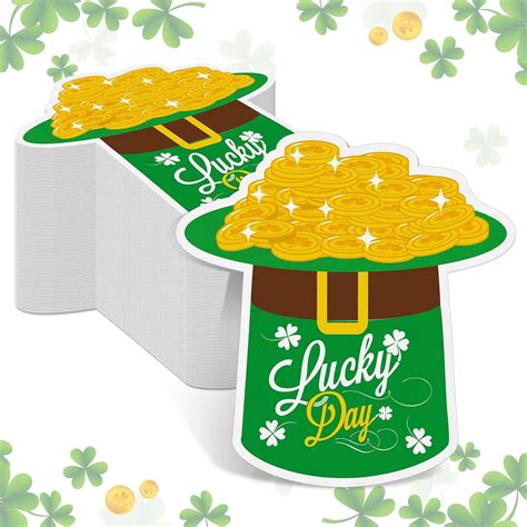 Foldtier 50 Pcs St Patricks Day Napkins Green Lucky